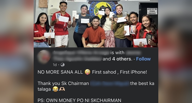 SK Chairman Gives iPhone as First Salary to His Kagawads | Newspapers
