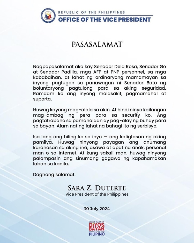 Sara Duterte Appeals for Security of Family Members after Relief of PNP ... Sara Duterte Appeals for Security of Family Members after Relief of PNP ...