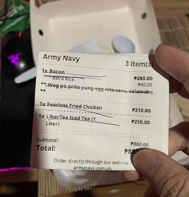 Customer Gets Raw Egg After Ordering a Meal from Army Navy | Newspapers