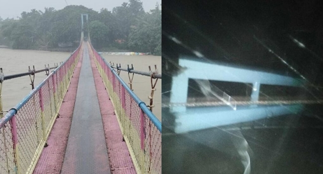 Hanging Bridge in Albay Collapses Due to Flooding | Newspapers
