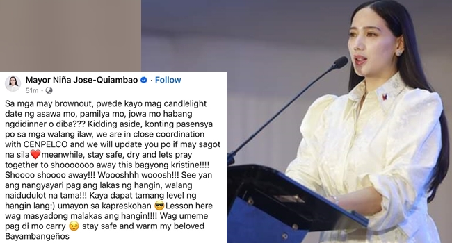 Mayor Niña Jose-Quiambao Suggests "Candlelight Date" Amid Power Outages ...