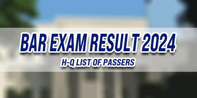 Bar Exam Result 2024 H-Q LIST OF PASSERS | Newspapers