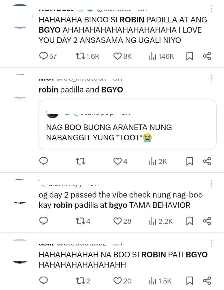 Robin Padilla and BGYO Booed at BINI's Concert in Araneta | Newspapers