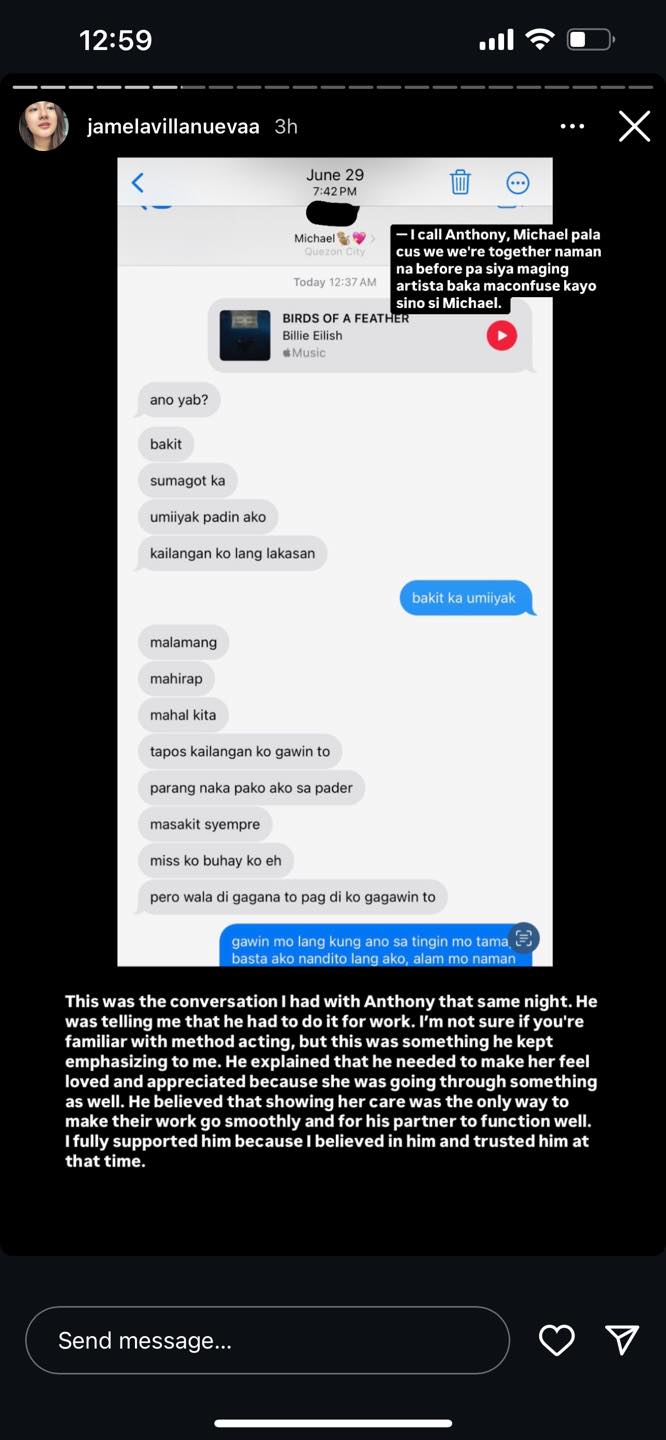 Anthony Jennings' Ex-Girlfriend Jamela Villanueva Posts Alleged "Betrayal" by Actor w/ Maris ...