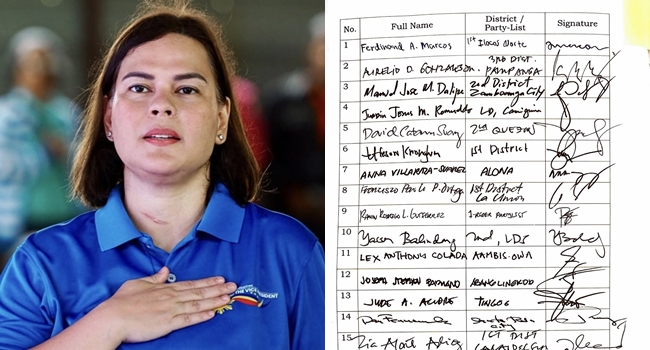 Congressmen Who Signed the Impeachment vs. Sara Duterte | Newspapers