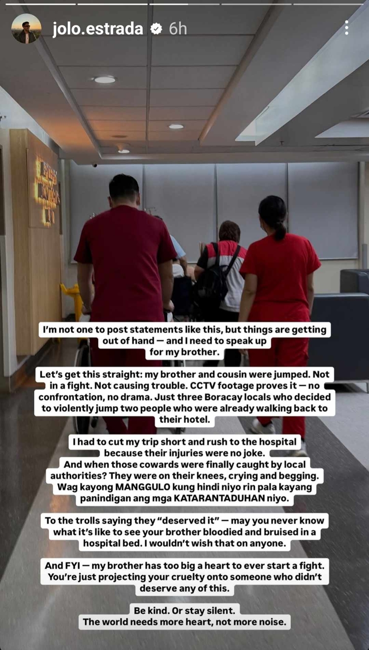 Jolo Estrada Defends His Brother Julian After Being Beaten in Boracay ...