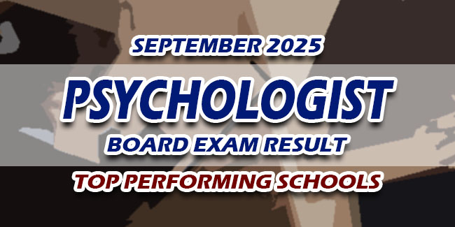 Psychologist Board Exam Result September 2025 TOP PERFORMING SCHOOLS ...