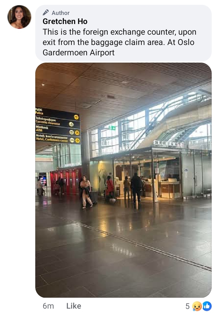 Gretchen Ho’s Relative Denied Money Exchange Service at Norway Airport ...
