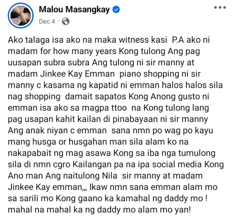 Jinkee and Manny Pacquiao’s PA, Malou Masangkay, Attests to How Much ...