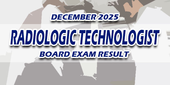 Radiologic Technologist Board Exam Result December 2025 | Newspapers