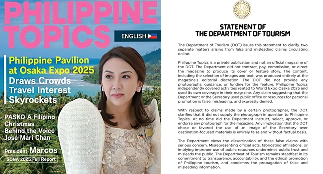Department of Tourism Explains Magazine Cover Featuring Secretary ...