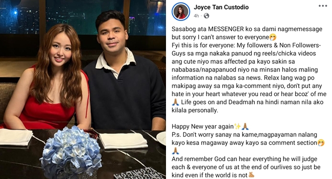 Michael Pacquiao’s Girlfriend Joyce Tan Custodio Speaks Out on Age Gap ...