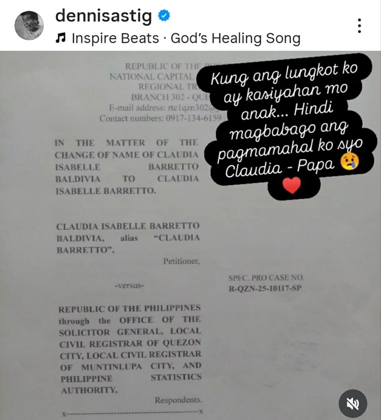 Dennis Padilla Saddened by Claudia Barretto’s Surname Change Petition ...